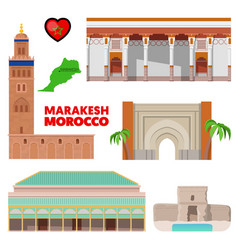 Morocco tourism travel famous symbols and tourist Vector Image