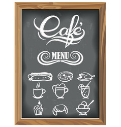 Restaurant menu board in a wooden frame Royalty Free Vector