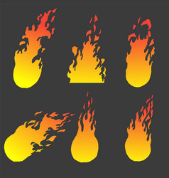 Yellow and red fire set of hand drawn frames Vector Image