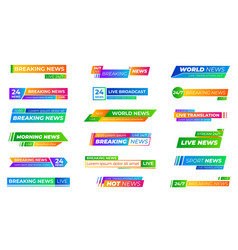 Tv title news bar logos news feeds television Vector Image