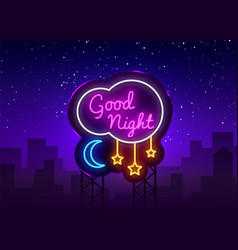 Good night neon sign good night neon text Vector Image