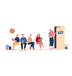 Job interview pop art Royalty Free Vector Image