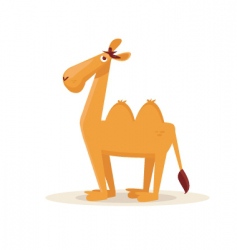 Cartoon funny camel sitting Royalty Free Vector Image