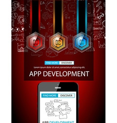 App development concept background with doodle Vector Image