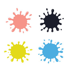Set colored blots on white background Royalty Free Vector