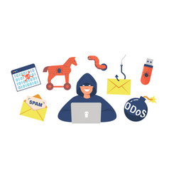 Hacking icons set Royalty Free Vector Image - VectorStock