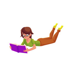 Girl and book Royalty Free Vector Image - VectorStock