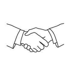 Handshake icon lined and filled style Royalty Free Vector