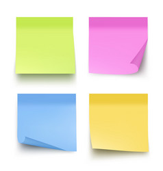 Notes colored sticky papers with pin clips memo Vector Image