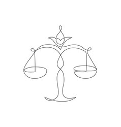 Libra zodiac symbol hand drawn in engraving style Vector Image
