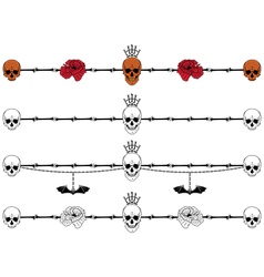 Set of dividers with skull and key Royalty Free Vector Image