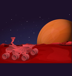 Red mars planet icon cartoon style Royalty Free Vector Image