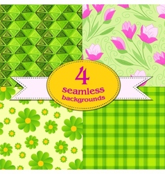 Set 4 seamless floral backgrounds Royalty Free Vector Image