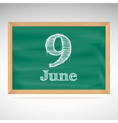 June 9 flat daily calendar icon Date and Vector Image