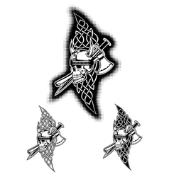 Celtic cross and skull Royalty Free Vector Image