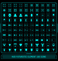 Hud virtual futuristic elements set green object Vector Image