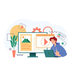 Front end development developer programmer person Vector Image