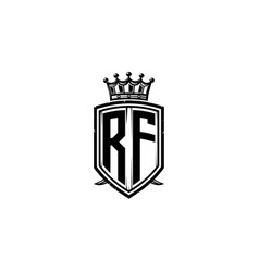 Rf logo monogram shield crown luxury design Vector Image