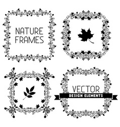 Set of nature calligraphic frames Royalty Free Vector Image
