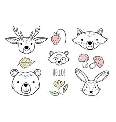 Wild and free poster scandinavian style flat Vector Image