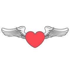 Vintage angel heart with wings Royalty Free Vector Image