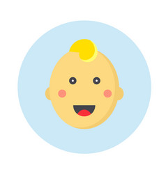 Cute baby face without hair Royalty Free Vector Image