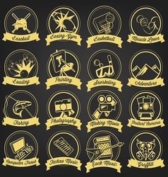 15 logo cartoon hobbies Royalty Free Vector Image