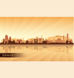 Damascus multiple color gradient skyline banner Vector Image