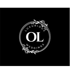 Ol initials letter wedding monogram logos Vector Image