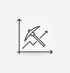 Pickaxe line icon pick-axe concept symbol Vector Image
