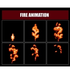 Fireball animation sprite sheet for game Vector Image