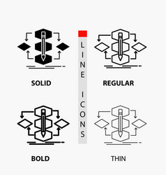 Algorithm design method model process flat icon Vector Image