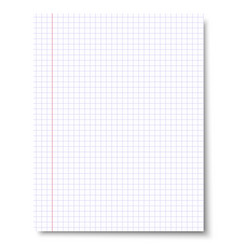 Ruled sheet notebook paper paper template Vector Image
