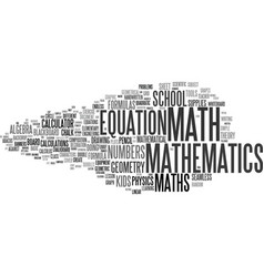 Math word cloud concept Royalty Free Vector Image