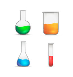 Set glass flasks magic potions Royalty Free Vector Image