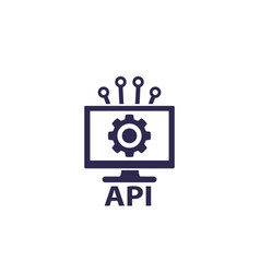 Api and software integration icon on white Vector Image