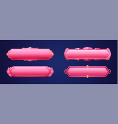 Medieval buttons ui game menu isolated elements Vector Image