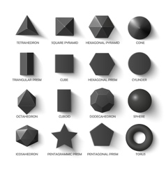 All basic 3d shapes template realistic Royalty Free Vector