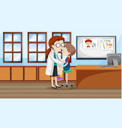 A boy at hospital Royalty Free Vector Image - VectorStock