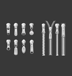 Open closed zipper fly zip fastener clasp locker Vector Image