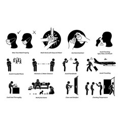 Protecting yourself from coronavirus people Vector Image