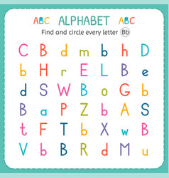 Find and circle every letter o worksheet for Vector Image