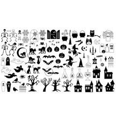 Halloween clipart set spooky pumpkin icons Vector Image