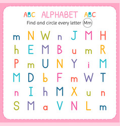 Find and circle every letter o worksheet for Vector Image