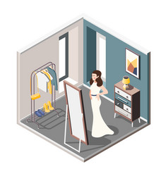 Wedding preparations isometric flowchart Vector Image