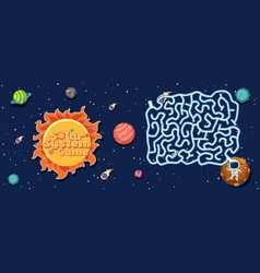 Game template with many planets in space Vector Image