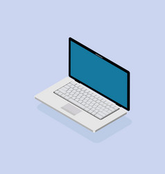 Flat hands typing on white keyboard with laptop Vector Image