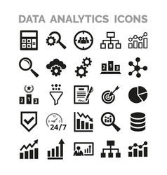 Data analytics icons set on white background Vector Image