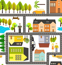 Road pattern with cars Royalty Free Vector Image