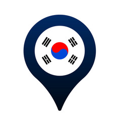 South korea country map with national flag Vector Image